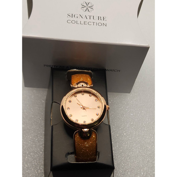 Avon | Accessories | Sparkle Copper Bronze Rose Gold Tone Cuff Bangle ...